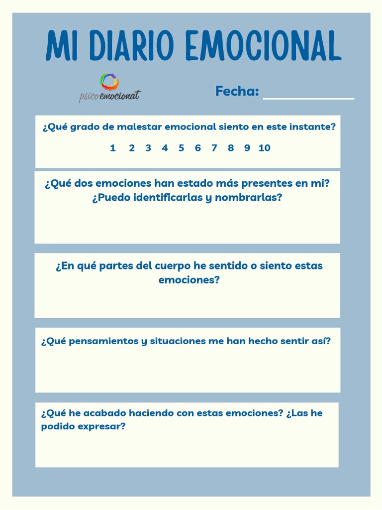 Diario Emocional Psicoemocionat | PDF
