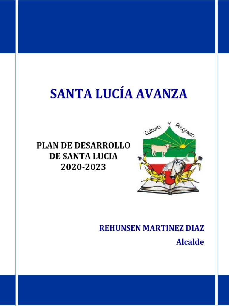 Plan de Desarrollo de Santa Lucia 20202023 | Descargar gratis PDF ...