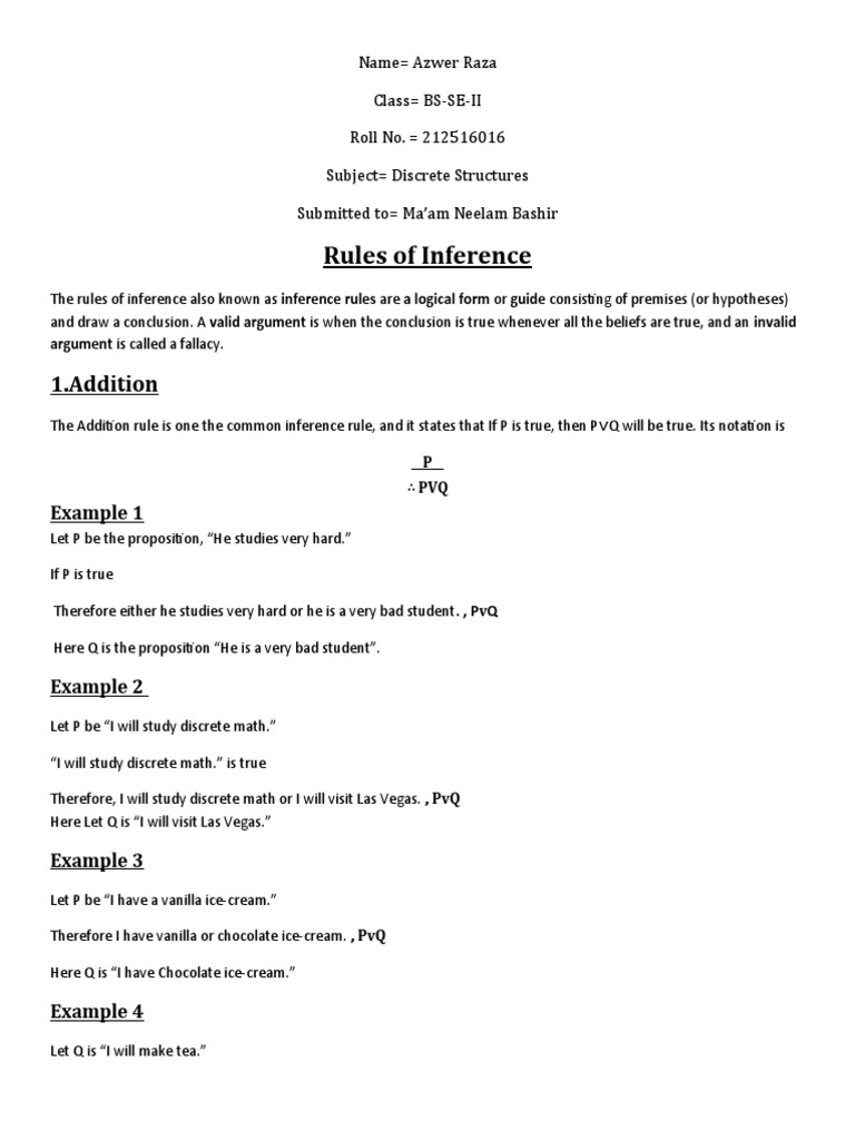 Discrete | PDF | Argument | Inference