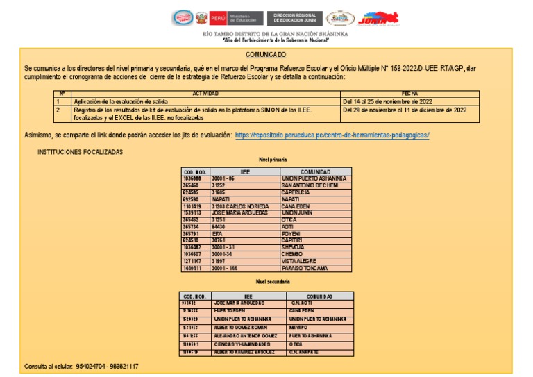 Comunicado Ref. ESc. | PDF