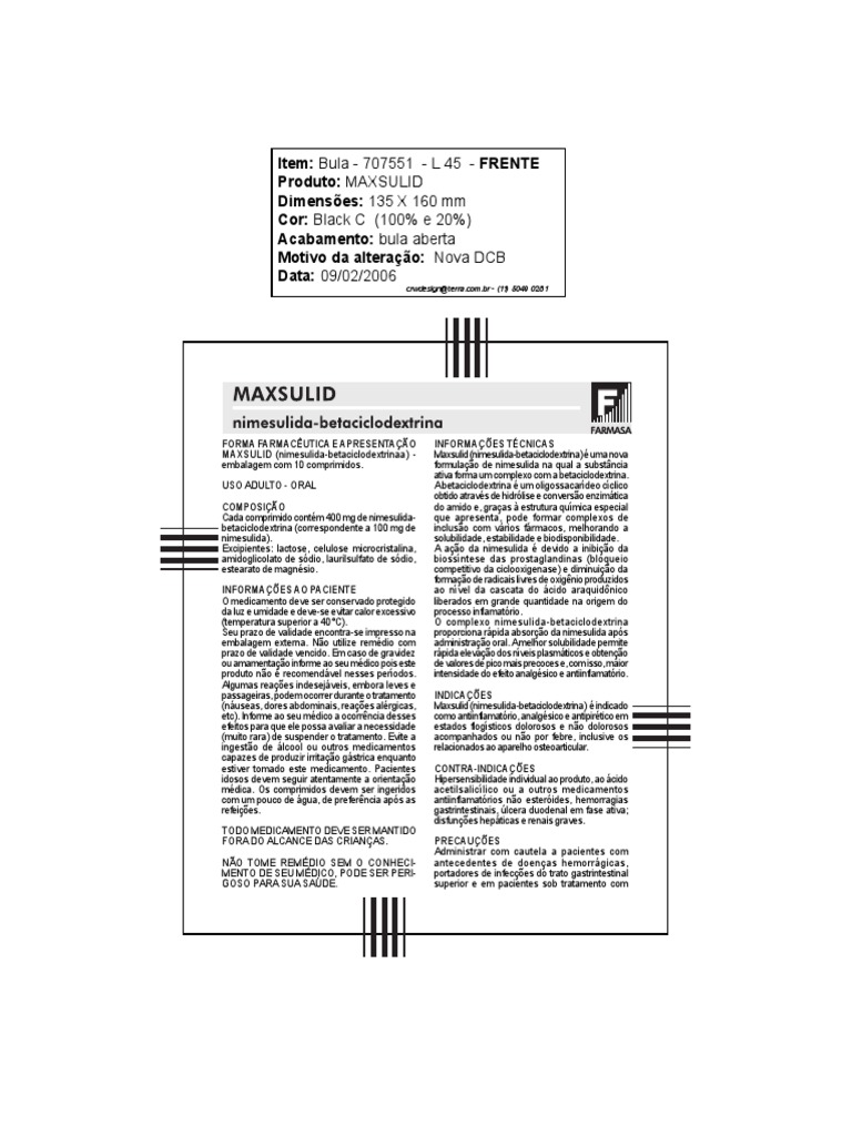 Bula Maxsulid Paciente | PDF | Gravidez | Medicina Clínica