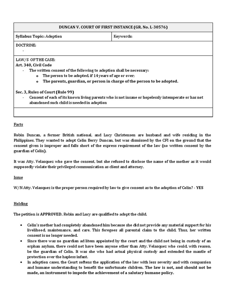 Duncan v. Court of First Instance | PDF
