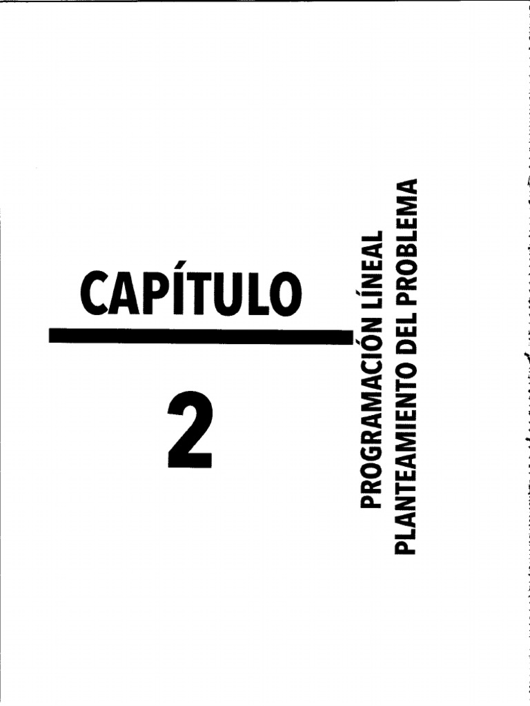 Capítulo 2 Programación Lineal - Planteamiento Del Problema | PDF | Ecuaciones | Programación lineal