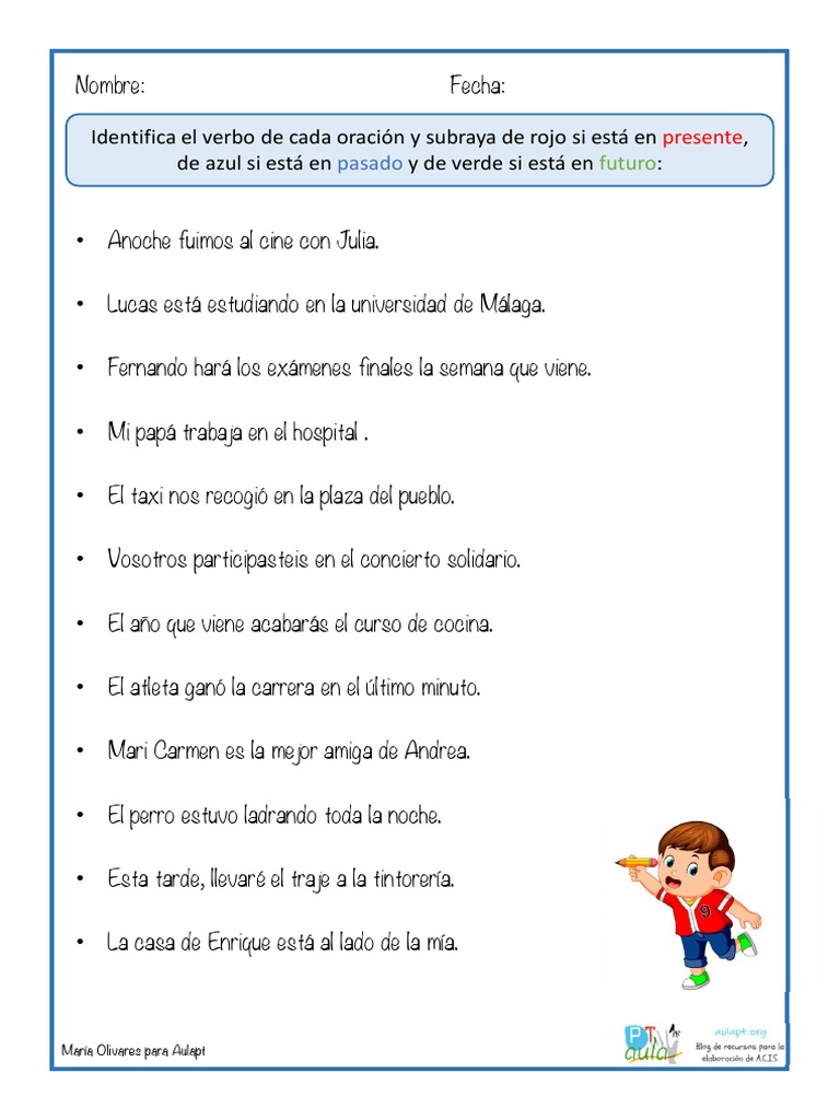 Identificación de Verbos en Oraciones | PDF