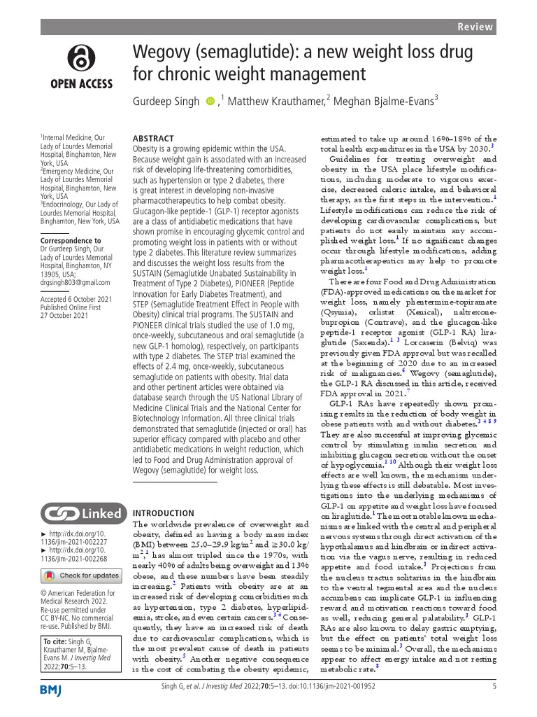 Semaglutide Review | PDF | Obesity | Diabetes Management