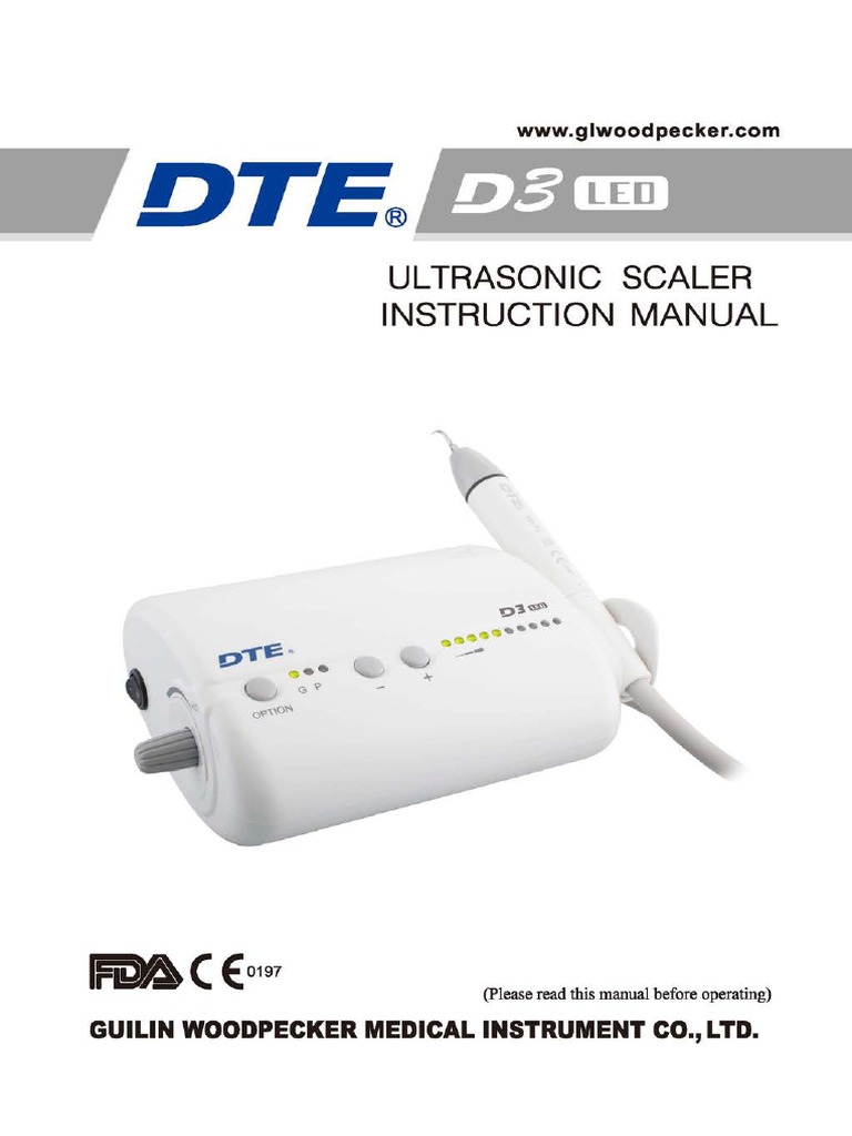Manual SCALER ULTRASONICO D3 LED DTE | PDF