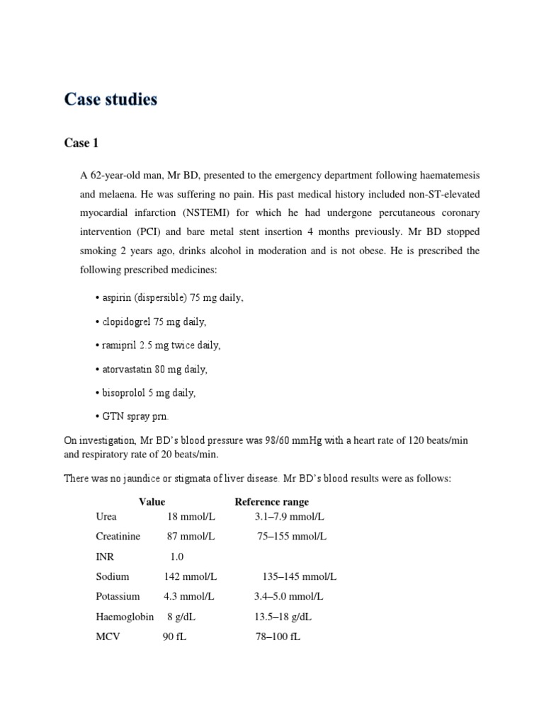 Case Studies Therapy 1 | PDF | Myocardial Infarction | Asthma