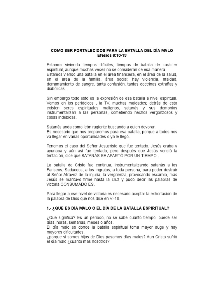 El Día Malo | PDF | Oración | Jesús