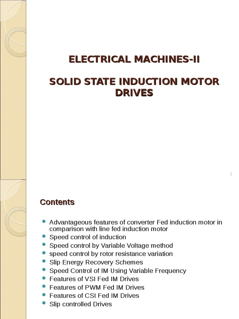 Solid State Control of Induction Motors | PDF | Electric Motor | Power ...