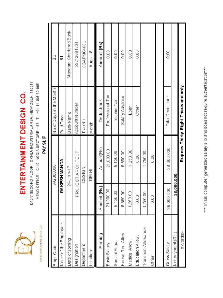 AUGUST Payslip | PDF