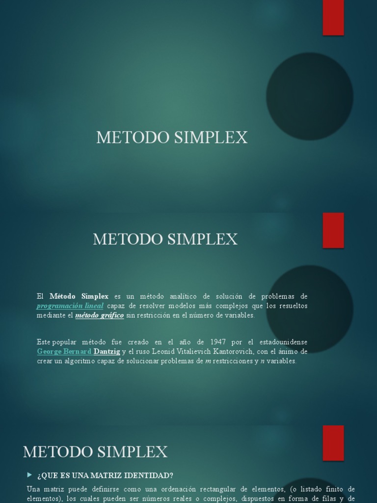 Metodo Simplex | PDF | Programación lineal | Optimización Matemática