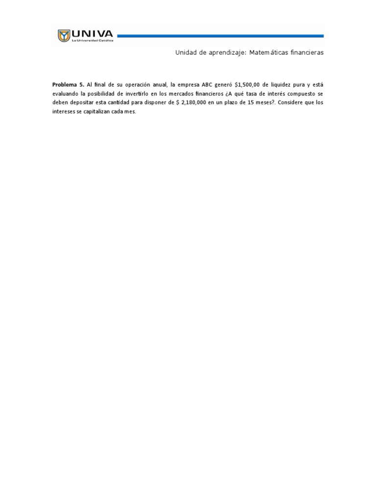 Laboratorio 3 Problemas Anualidades UDA Matematicas Financieras Ok | PDF