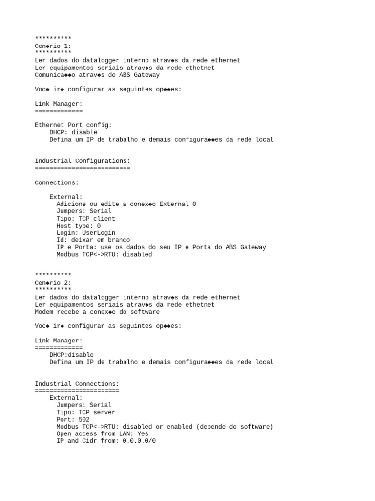 ABS ETH - Cenario - Config | PDF