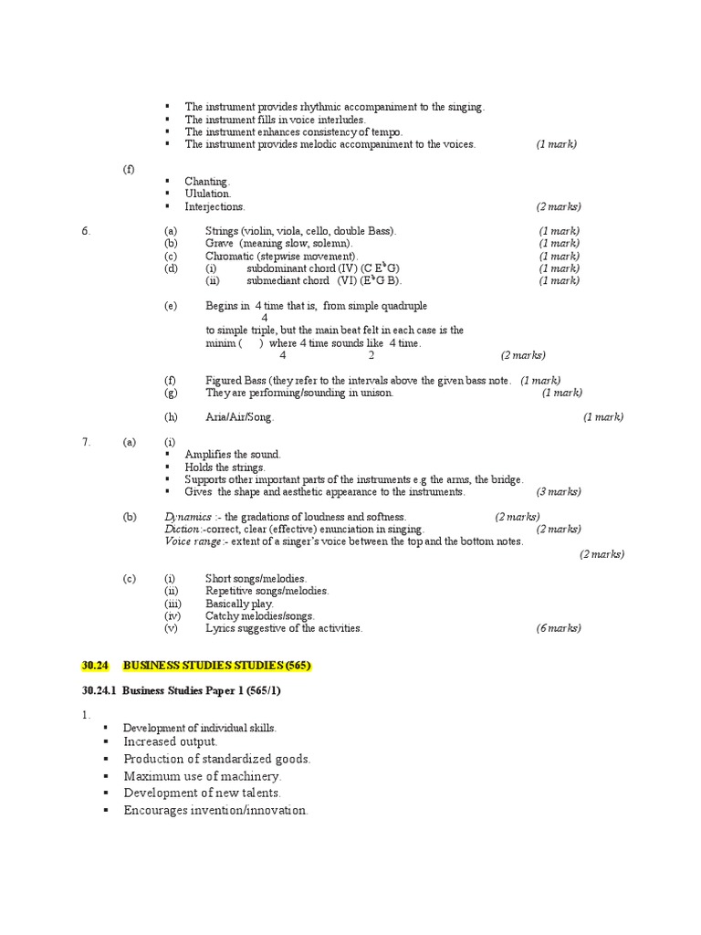 2008 Kcse Business Answers | PDF | Cost Of Living | Debits And Credits