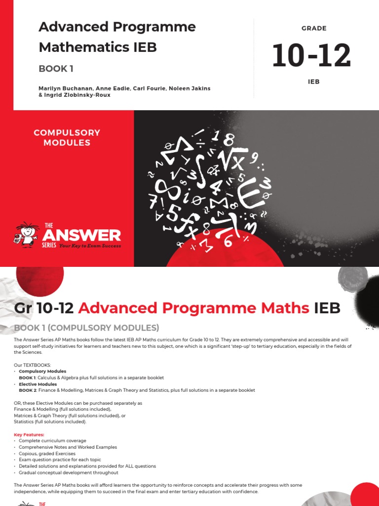 GR 10 12 Adv Programme Maths IEB Book 1 Extracts | PDF | Mathematics ...