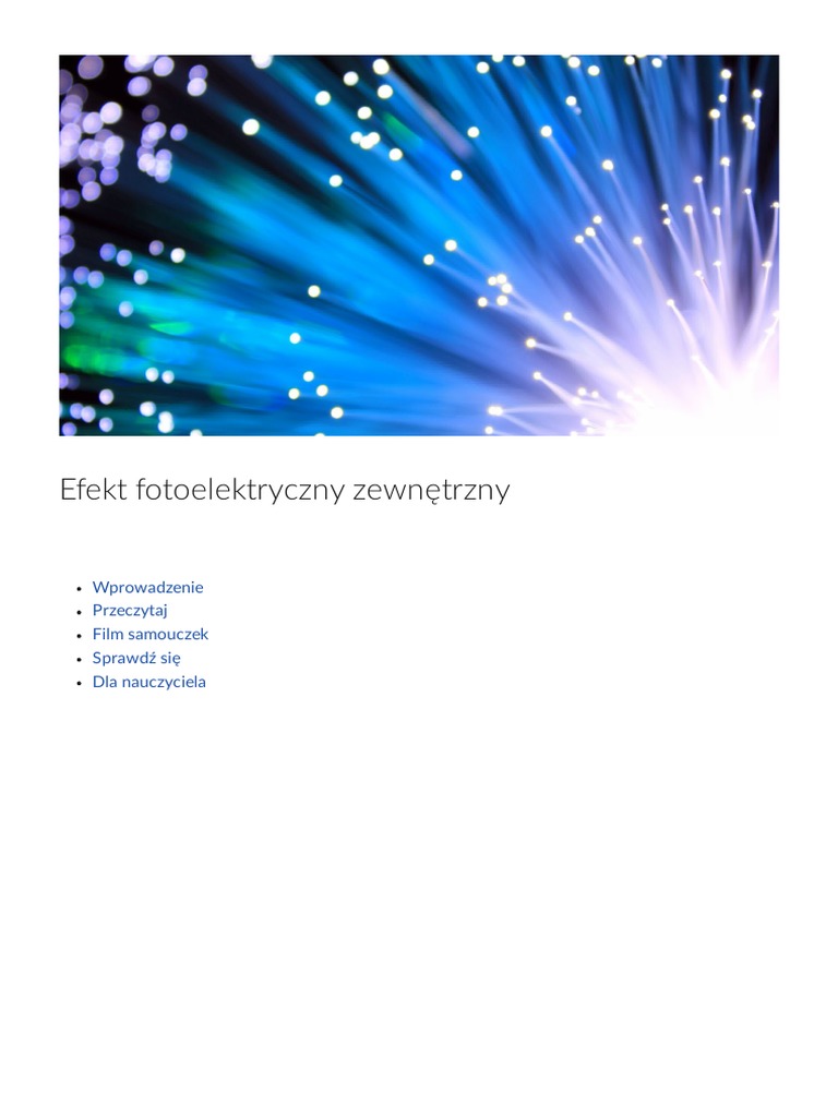 Efekt Fotoelektryczny Zewnetrzny | PDF