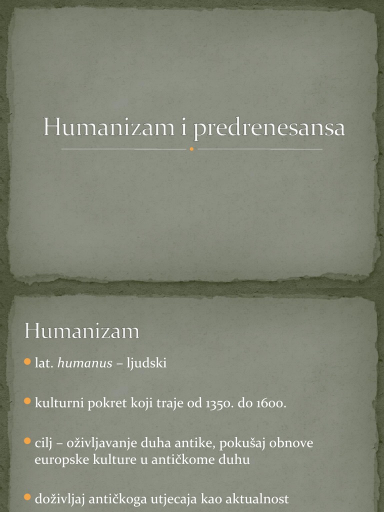 Humanizam I Predrenesansa | PDF