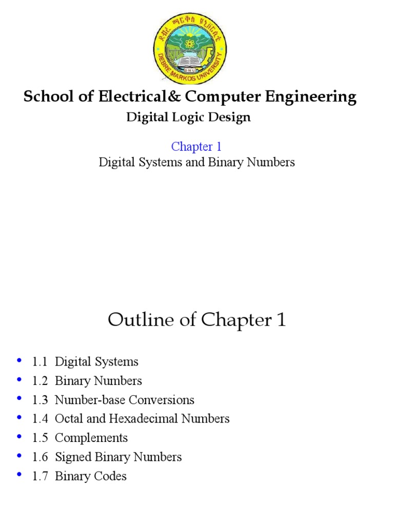 Chapter 1 Digital Systems and Binary Numbers | PDF