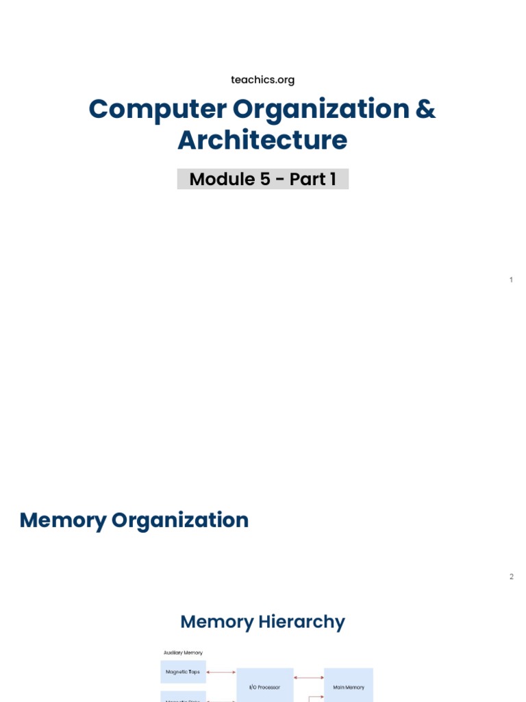 COA MODULE - Memory Organization | PDF | Cpu Cache | Random Access Memory