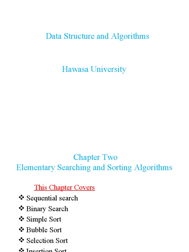 Chapter 2 - Elementary Searching and Sorting Algorithms | PDF ... Chapter 2 - Elementary Searching and Sorting Algorithms | PDF ...