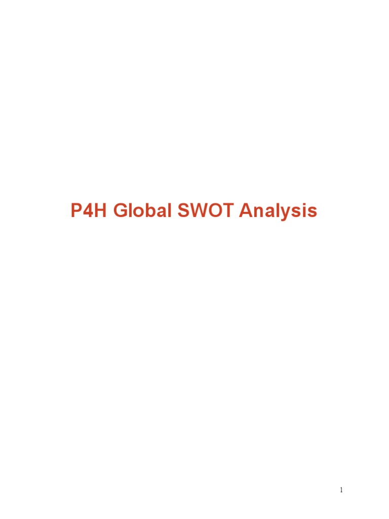p4h Swot Analysis | PDF | Nonprofit Organization | Revenue