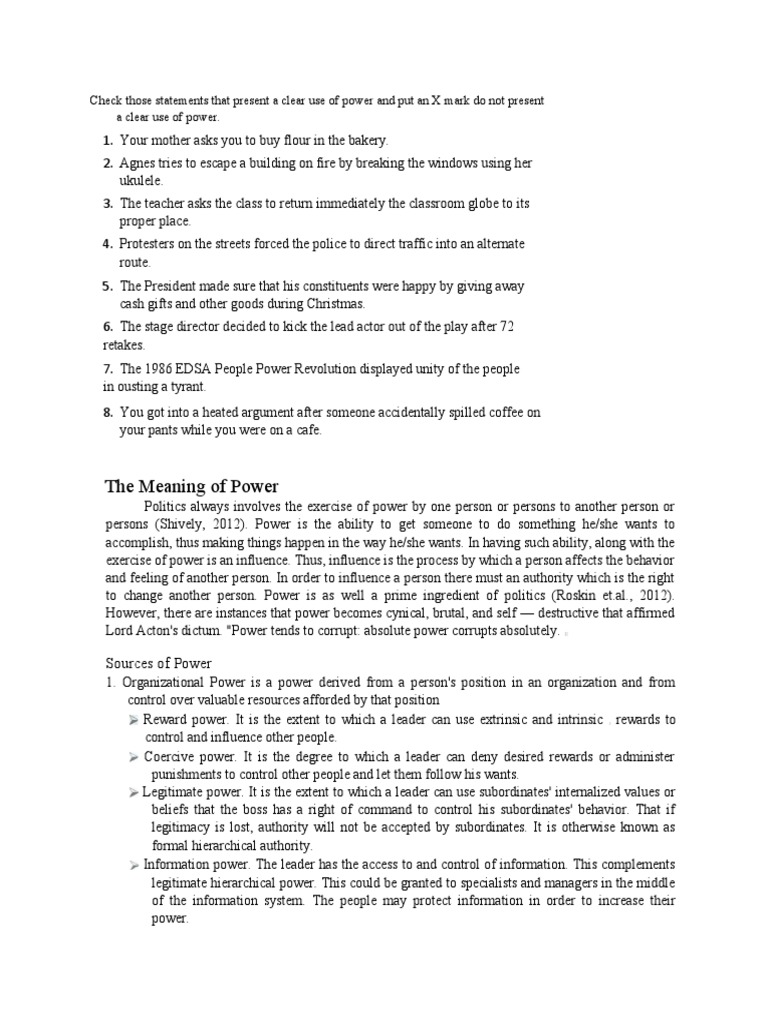 The Meaning of Power | PDF | Power (Social And Political) | Leadership