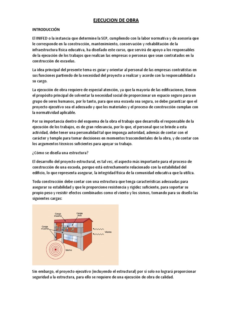Ejecucion de Obra Inifed | PDF | Hormigón | Fundación (Ingeniería)
