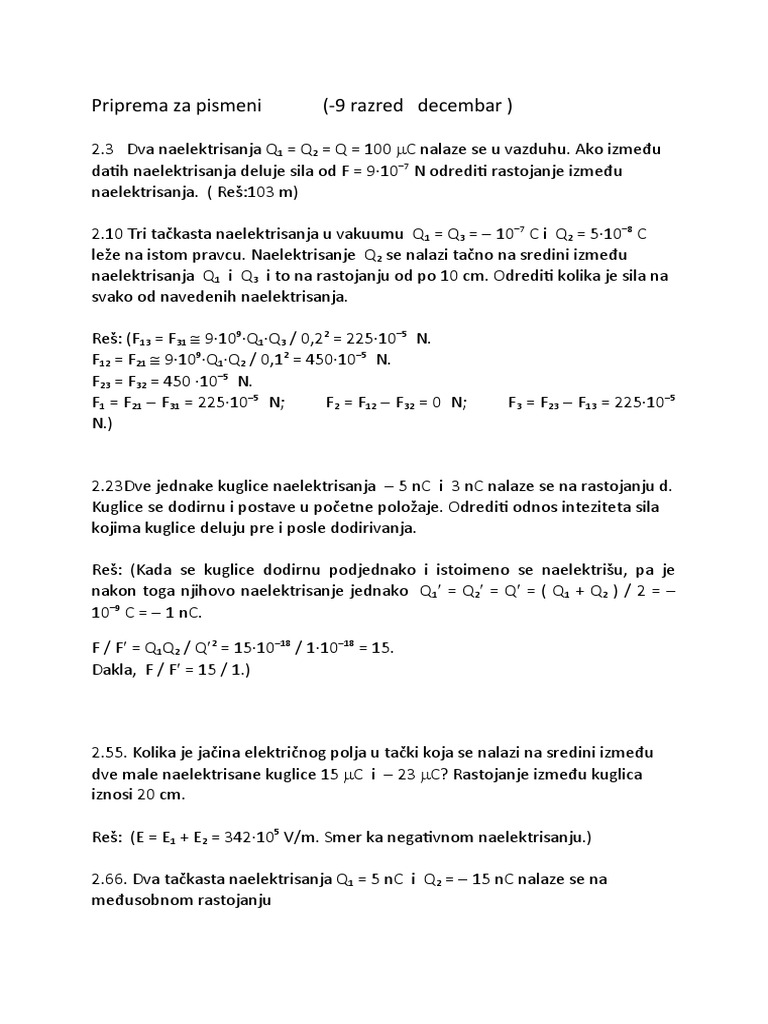 Priprema Za Pismeni 9 2019 | PDF