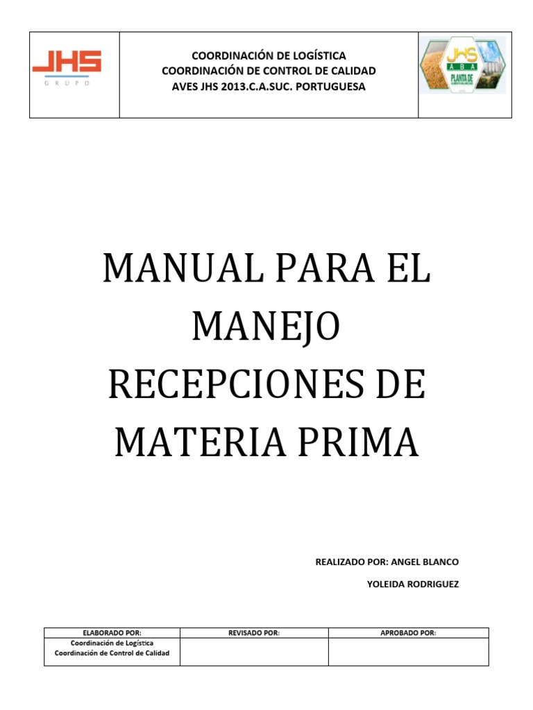 Pasos A Seguir para La Recepcion de Materia Prima | Descargar gratis PDF | Logística | Business