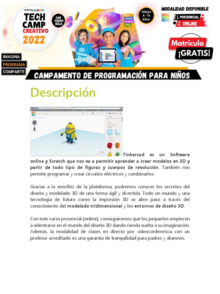 Introducción al diseño y modelado 3D, programación y circuitos electrónicos para niños a través ...