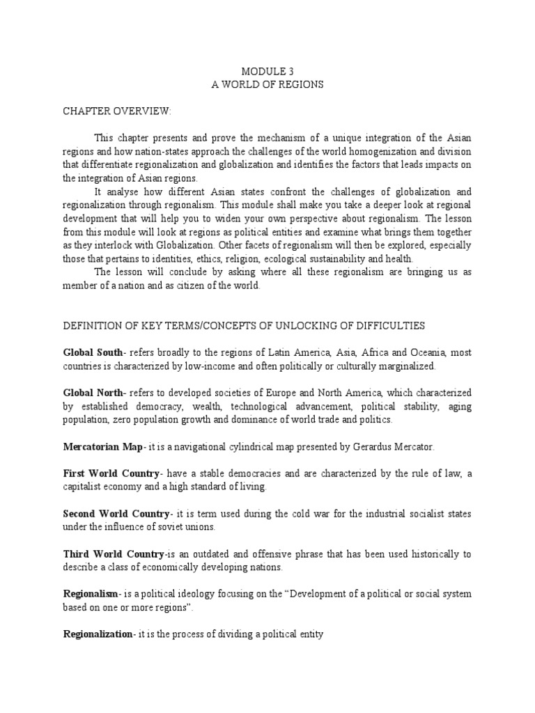 Module 3 - Section 1 | PDF | Third World | Socialism