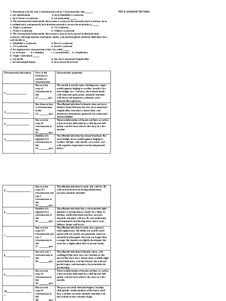 Errors in Meiosis Quiz | PDF | Genetics | Syndrome