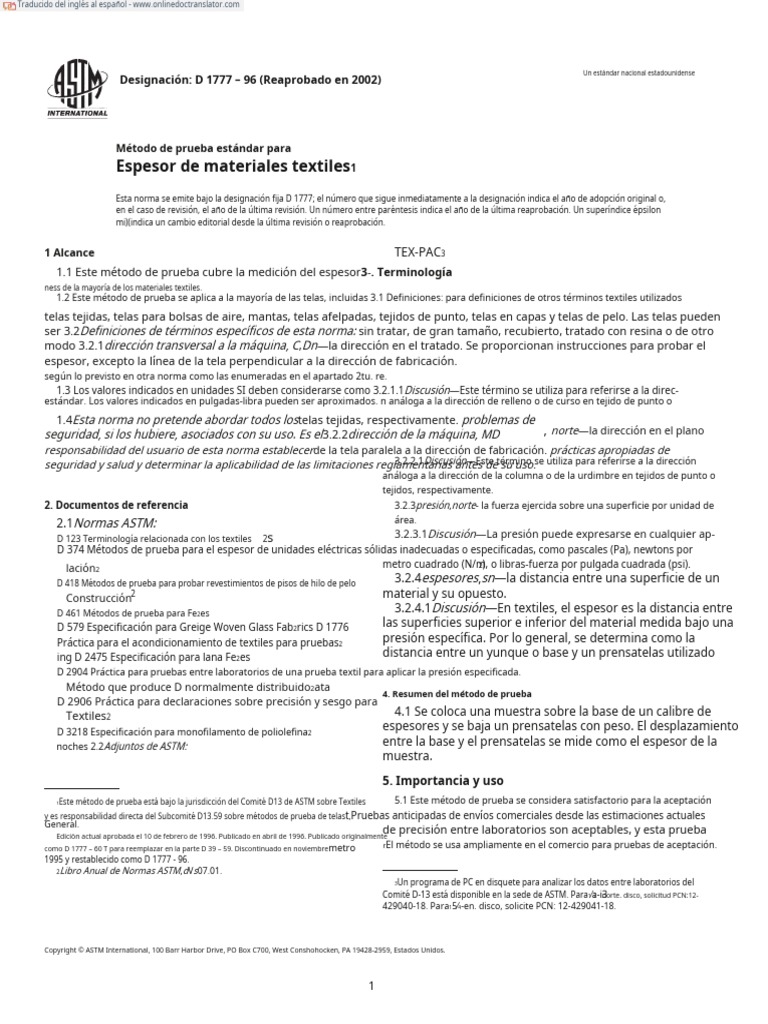 ASTM D1777 96R02 PDF - En.es | PDF | Estadísticas | Laboratorios