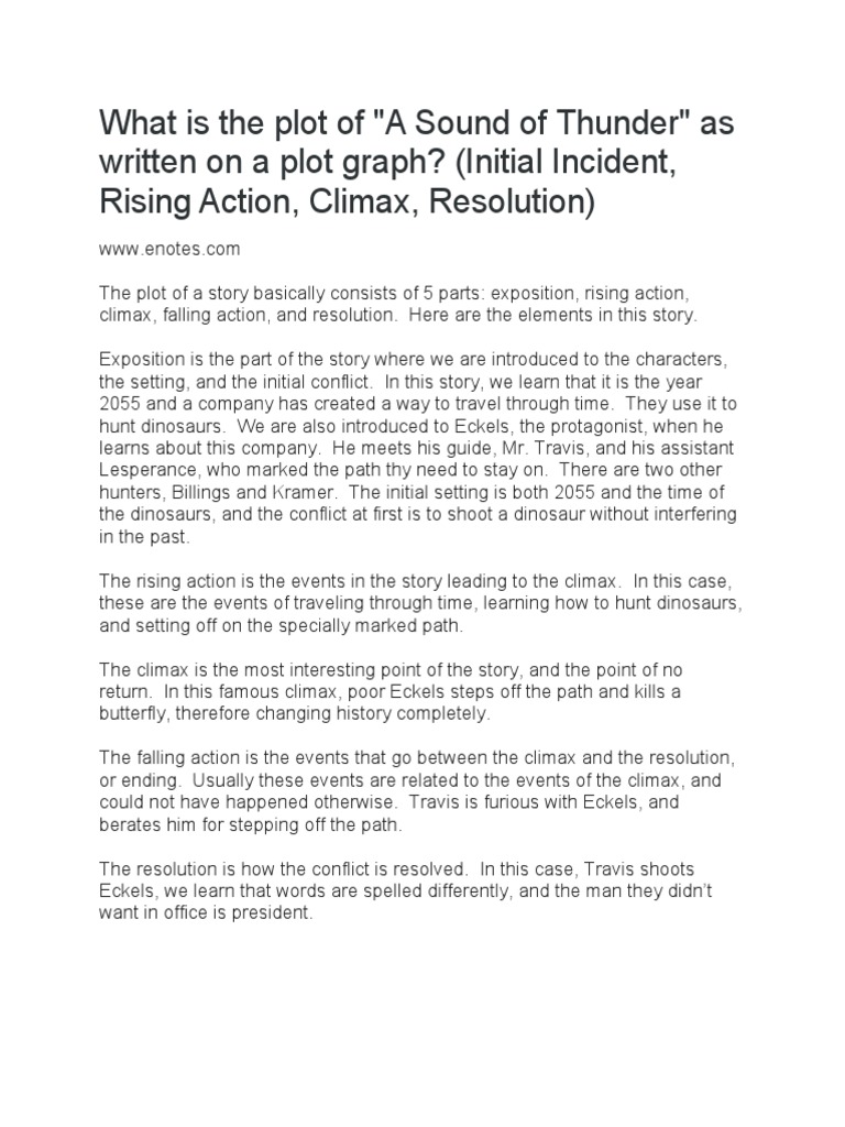 A Sound of Thunder Plot Theme Literary Devices | PDF | Plot (Narrative)