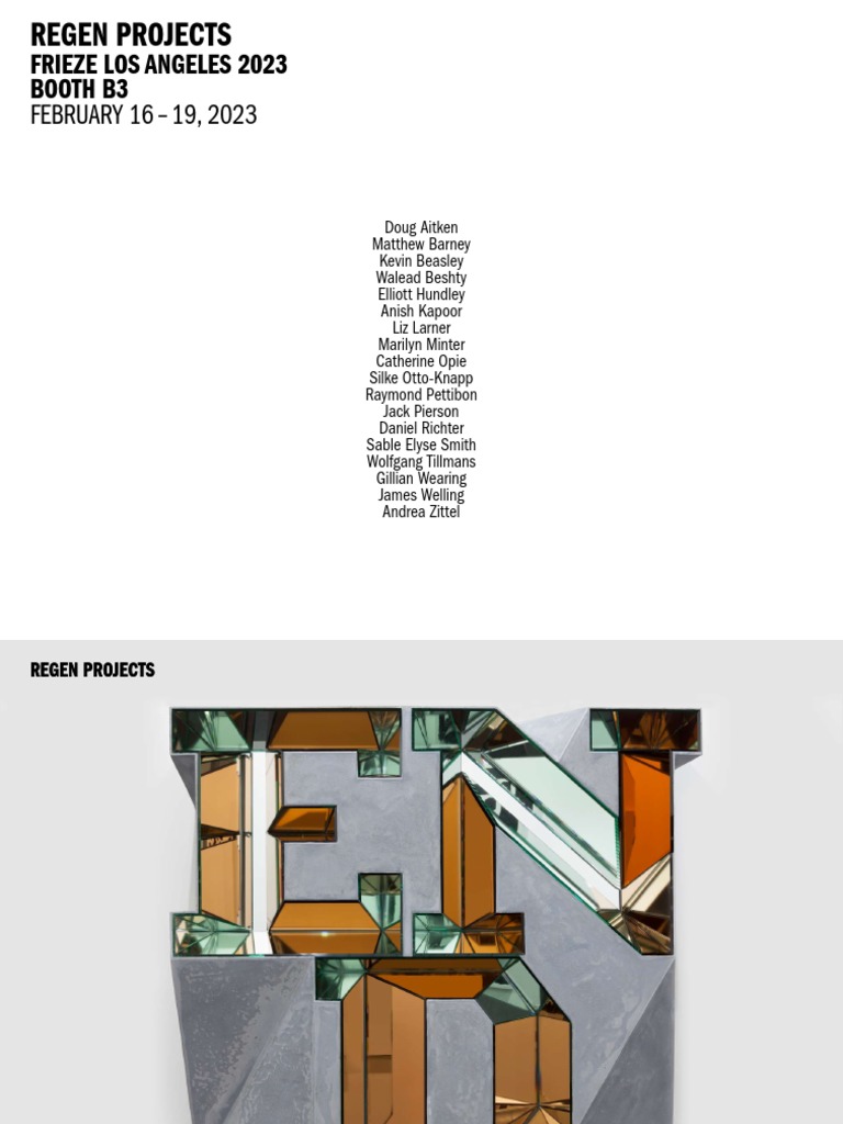 Regen Project - Frieze LA 2023 | PDF | Materials | Conservation And ...