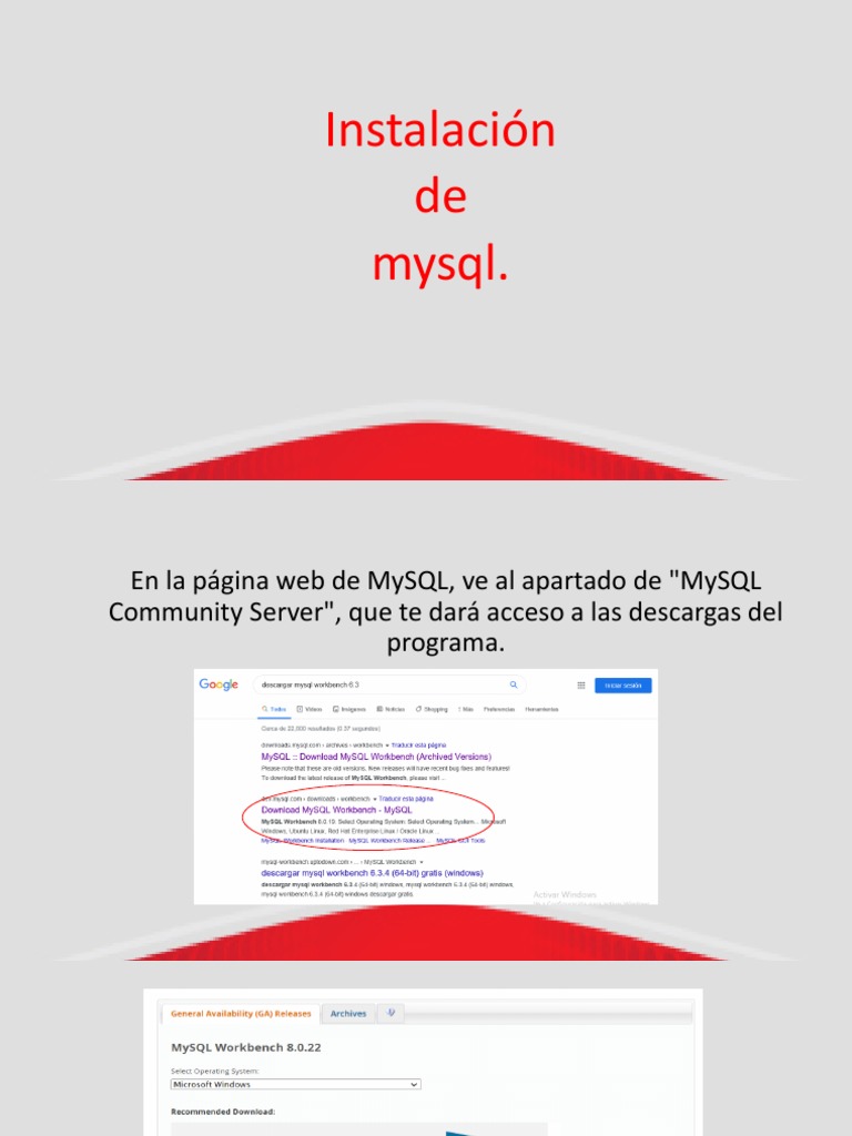 Instalación de MySQL | PDF | Hogar, jardinería y bricolaje | Informática