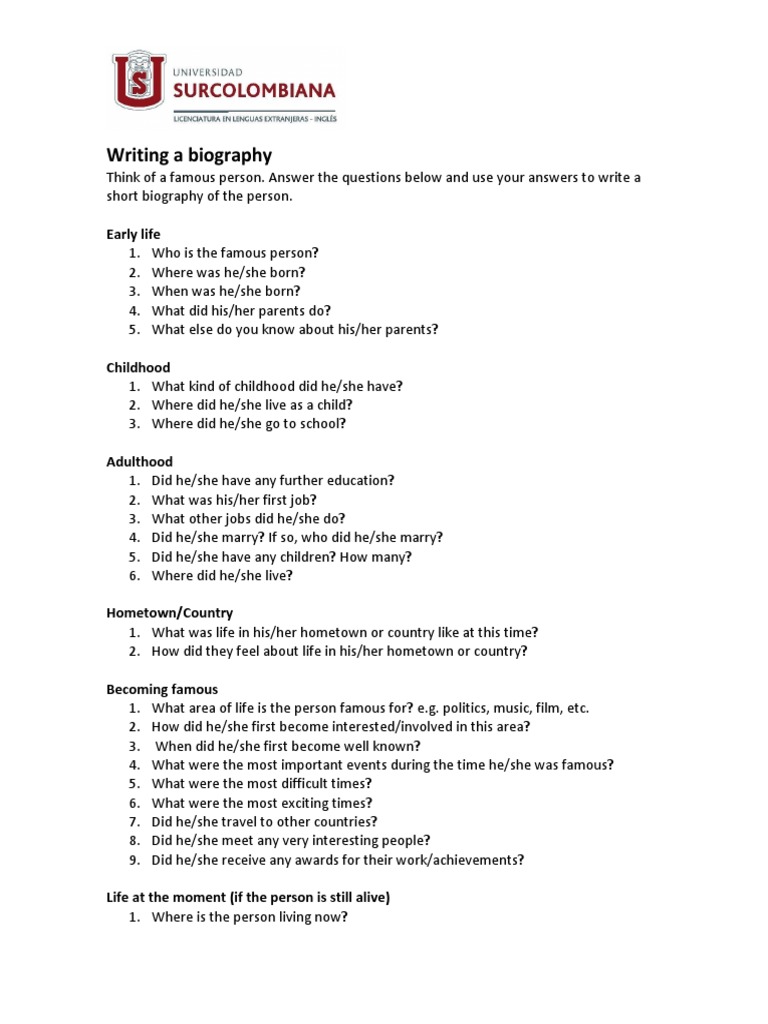 Writing A Biography Worksheet | PDF | Nelson Mandela | Apartheid