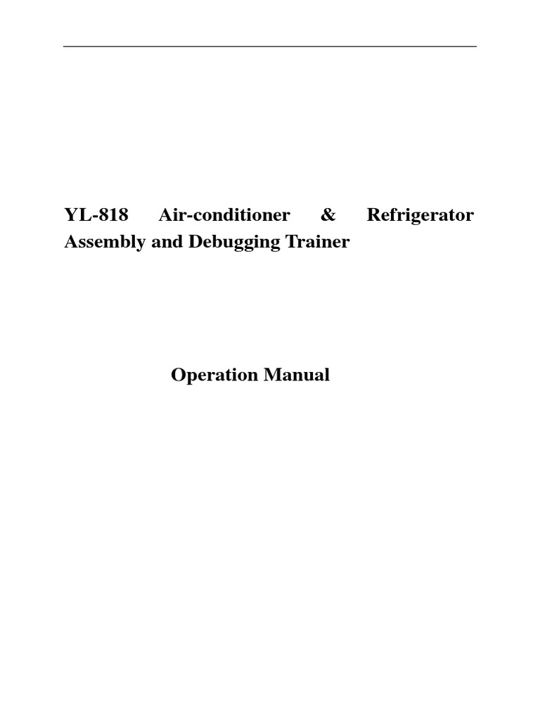 YL 818 Rerigerator and Air Conditioning Operation Manual | PDF | Air ...