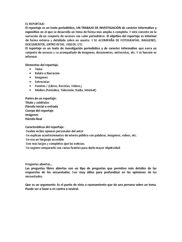 Guía Completa del Reportaje Periodístico | PDF