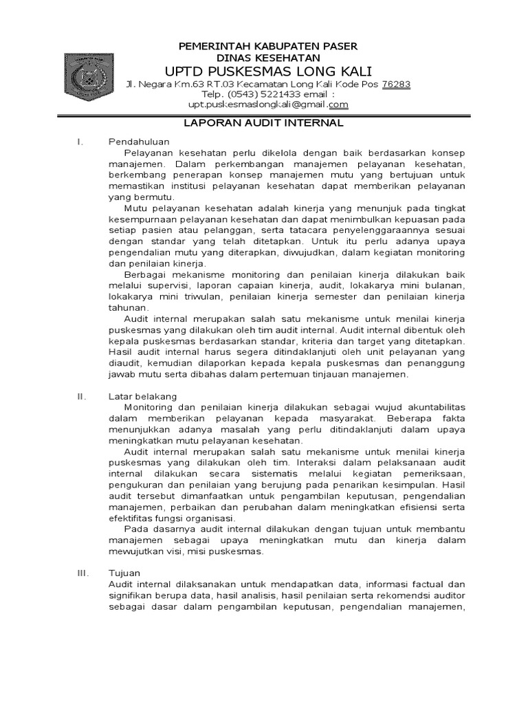 Laporan Audit Utk RTM | PDF | Pengelolaan Keuangan & Uang