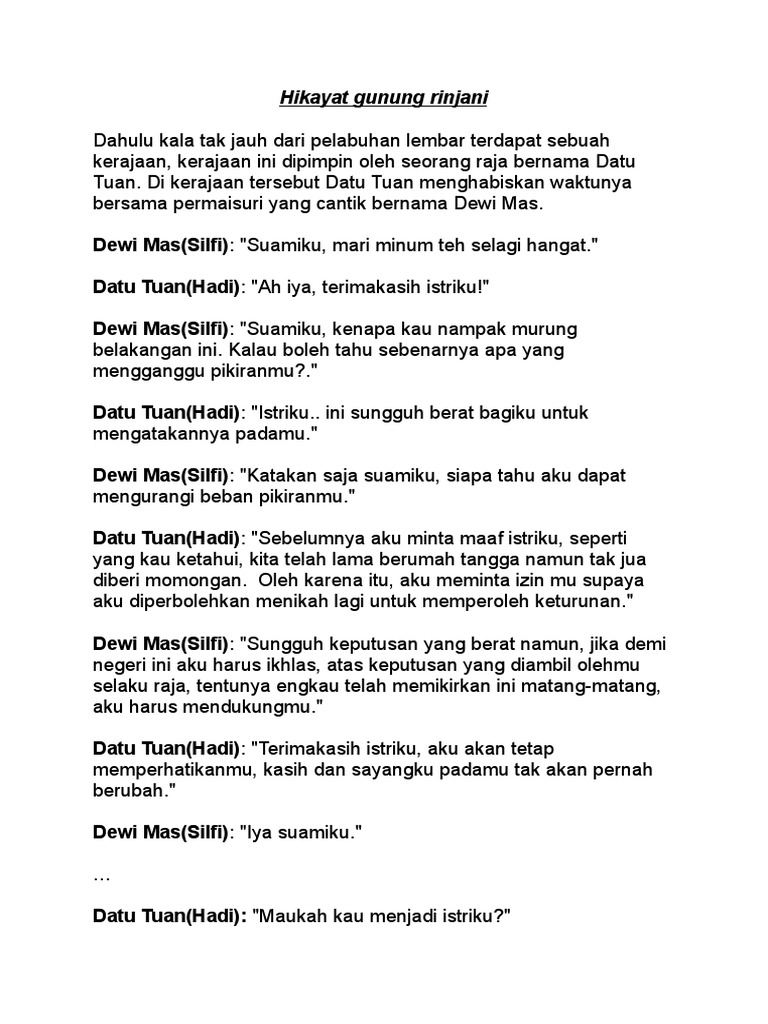 Legenda Dewi Mas dan Datu Tuan | PDF