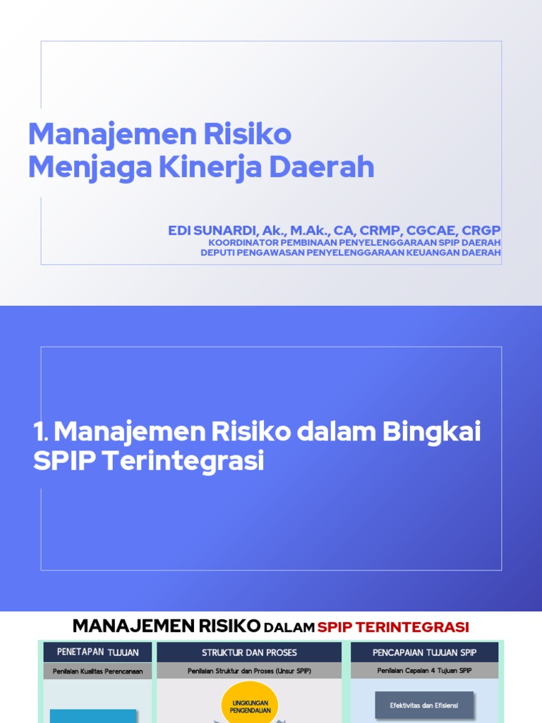Manajemen Risiko Dalam Bingkai SPIP Terintegrasi | PDF