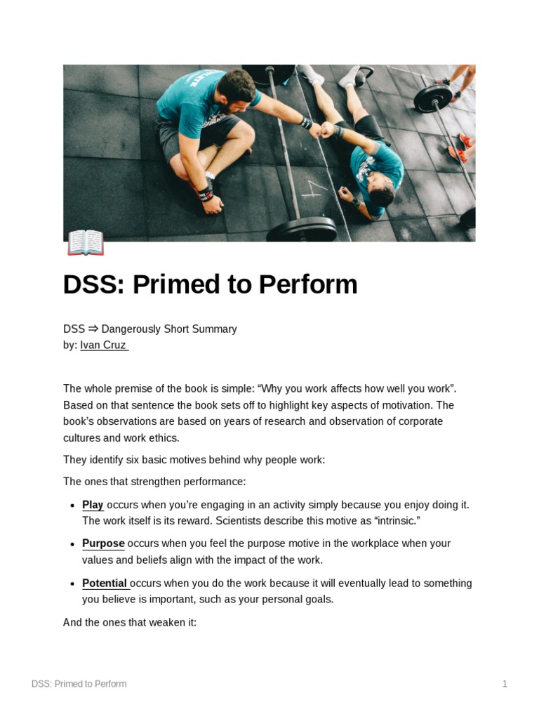 Primed To Perform | PDF | Motivation | Motivational