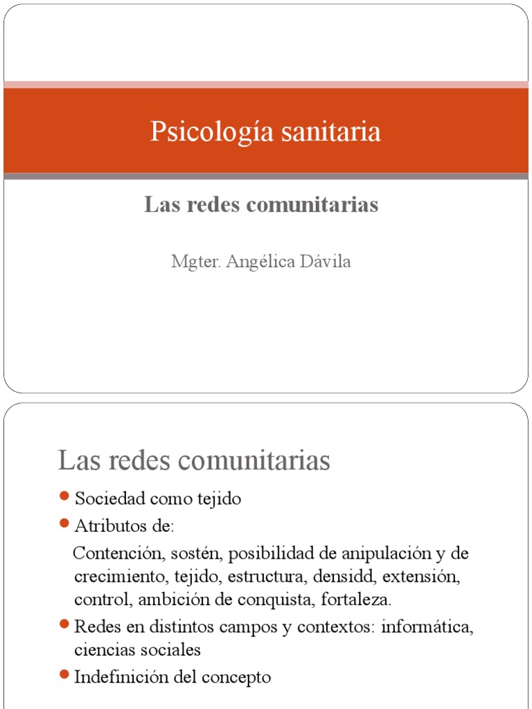Las Redes Comunitarias | PDF | Sicología | Pensamiento
