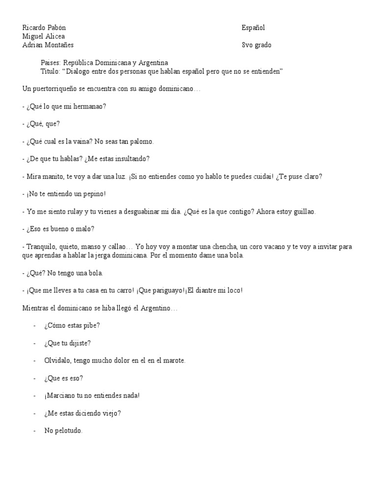 Diálogo Español | PDF