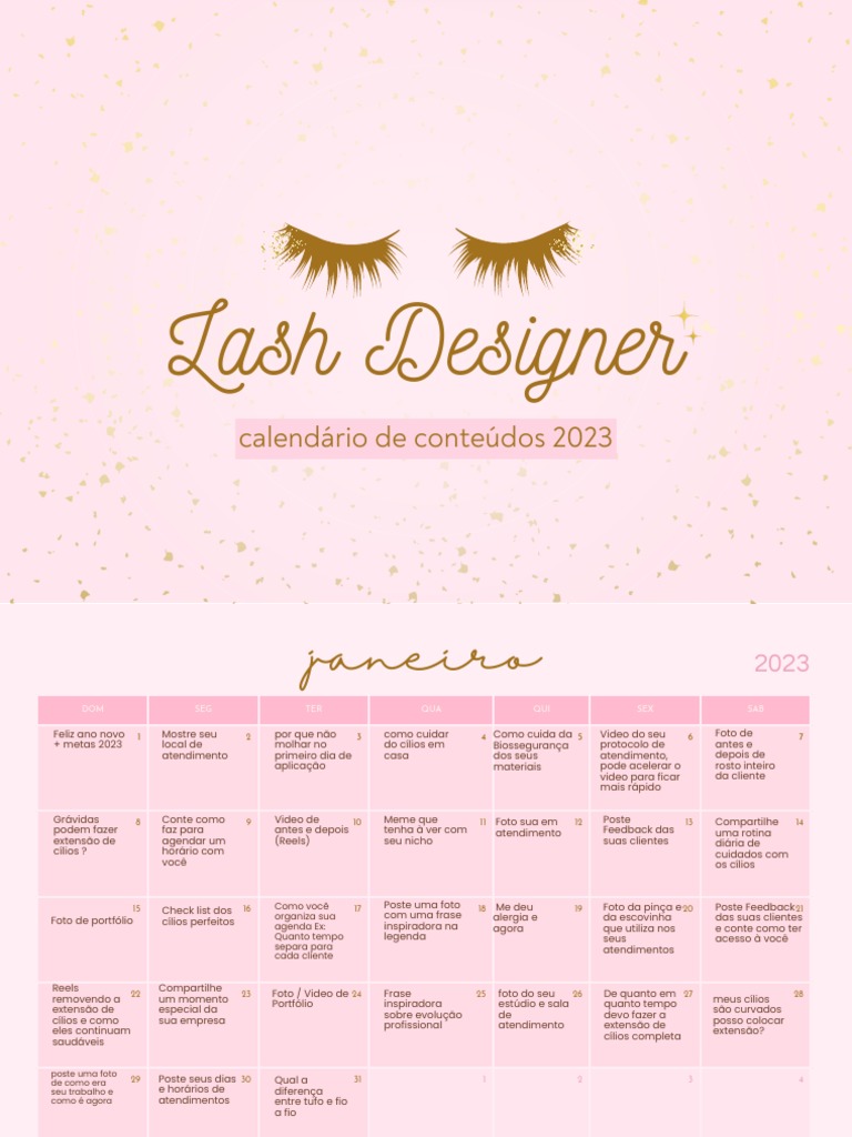 Calend Rio de Conte Dos Lash 2023 | PDF