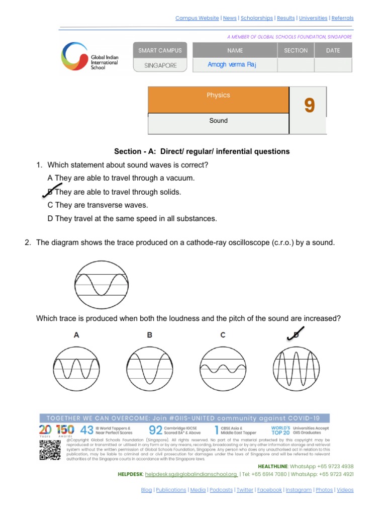 Class 9 Sound Wave Questions and Answers | PDF | Sound | Waves