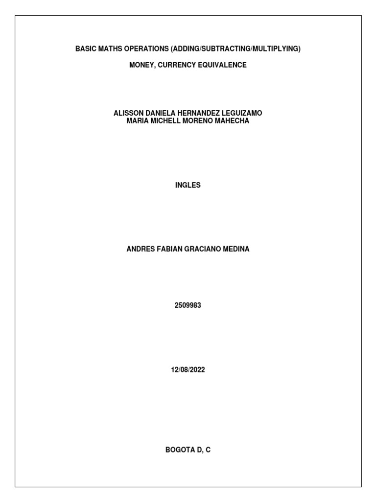 Basic Maths Operations | PDF | Multiplication | Numbers