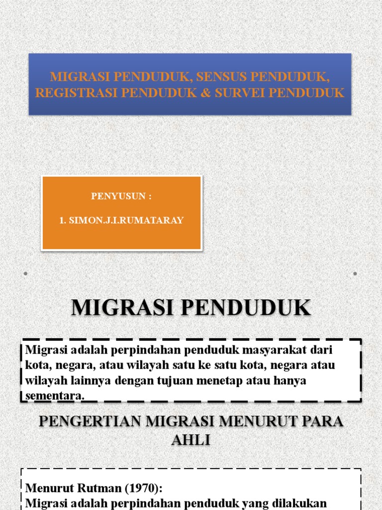 Migrasi Penduduk Dan Masalah Penduduk Serta Pengendaliannya | PDF