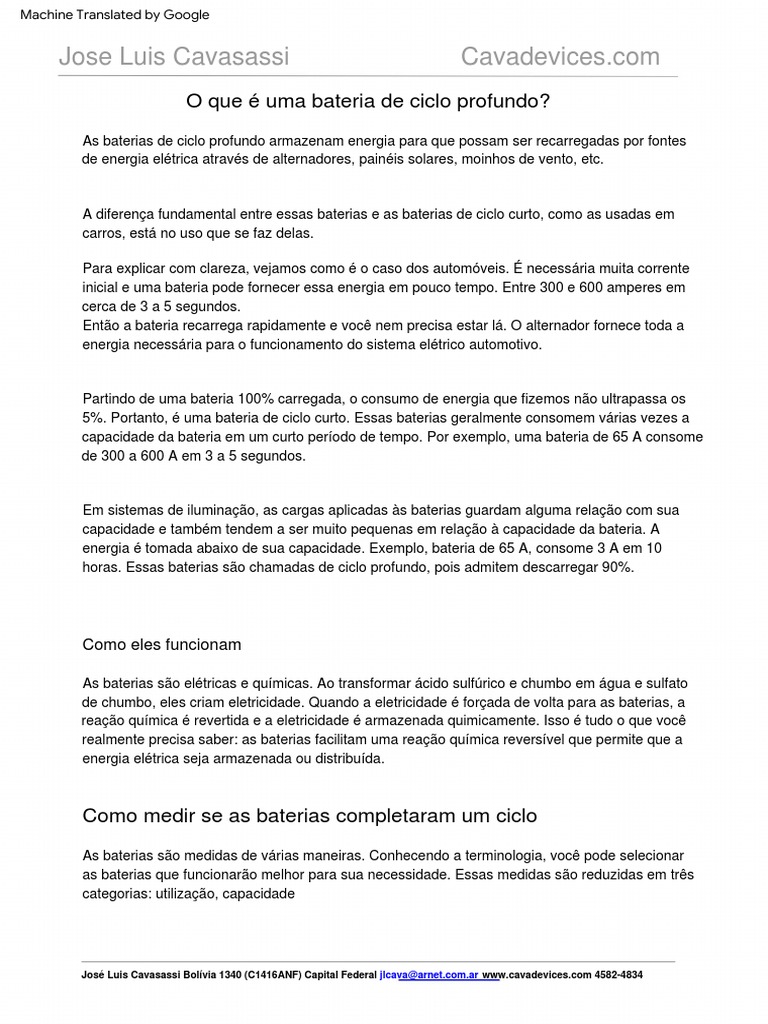 Guia de Baterias de Ciclo Profundo | PDF | Eletricidade | Química